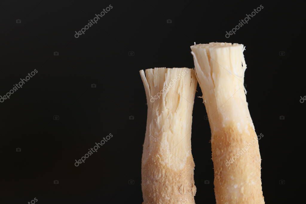 Bastones Miswak.Cepillo de dientes natural Miswak sobre fondo negro ...