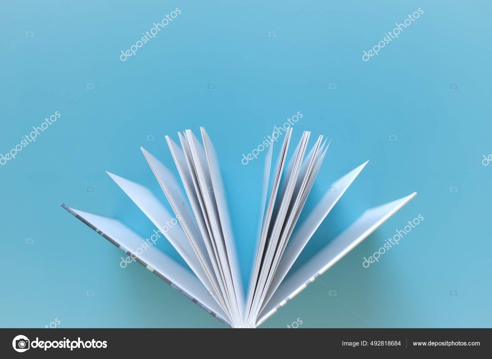 Book on a blue background.Reading and education concept. Knowledge and ...