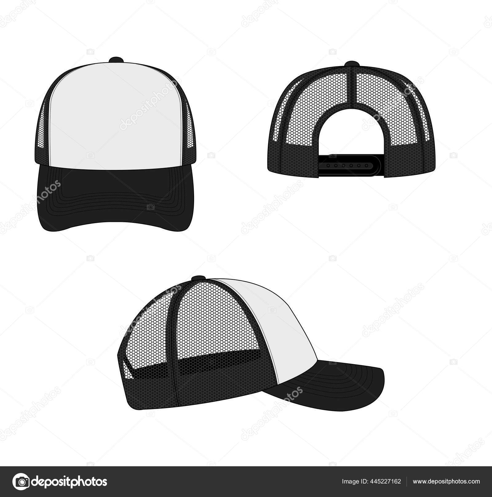 Trucker Cap Mesh Cap Template Illustration Black Stock Vector by ©barks ... Trucker Cap Mesh Cap Template Illustration Black Stock Vector by ©barks ...