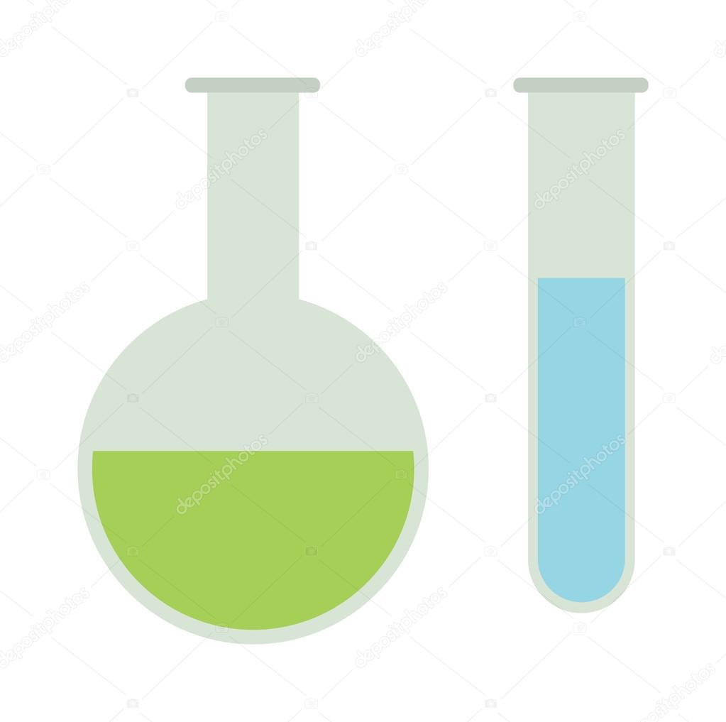 Chemical flasks equipment - test tube, empty isolated on white vector ...