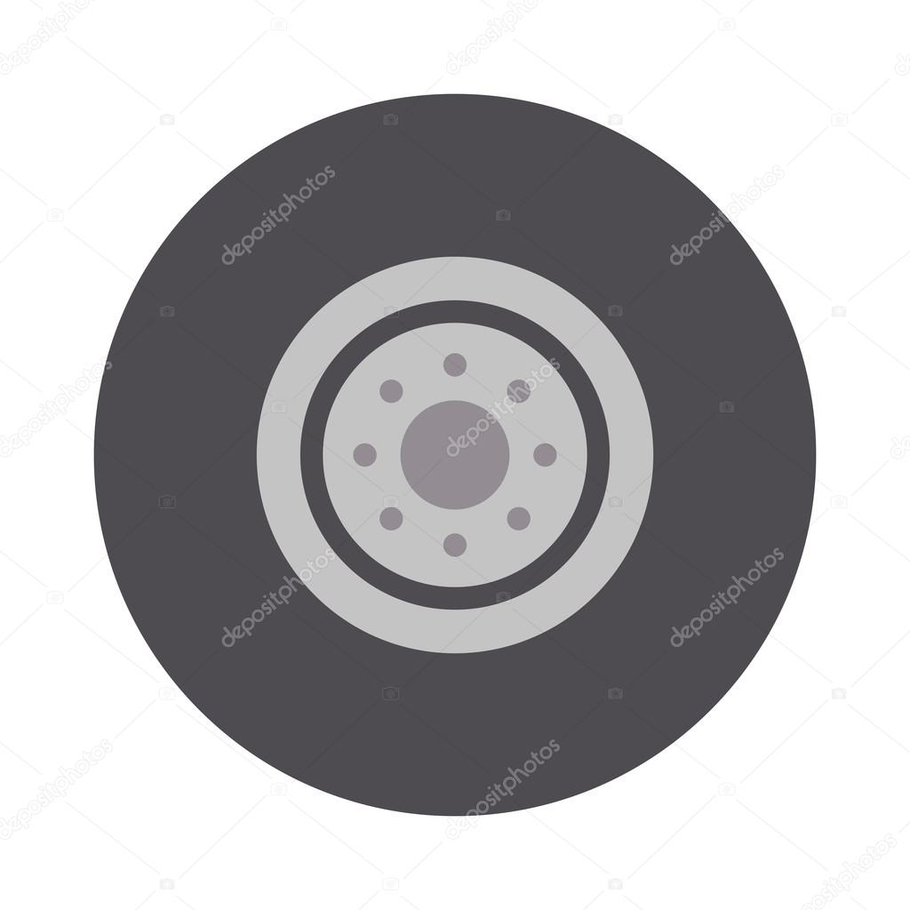 Car wheel cartoon flat vector illustration on white background. Stock ...