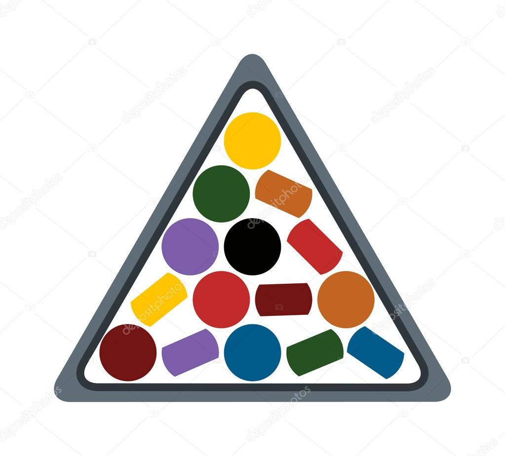 Pool billiard balls rack commonly used starting position flat vector ...