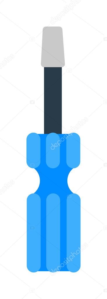 Set of screwdriver hand tool worker instruments flat cartoon vector ...