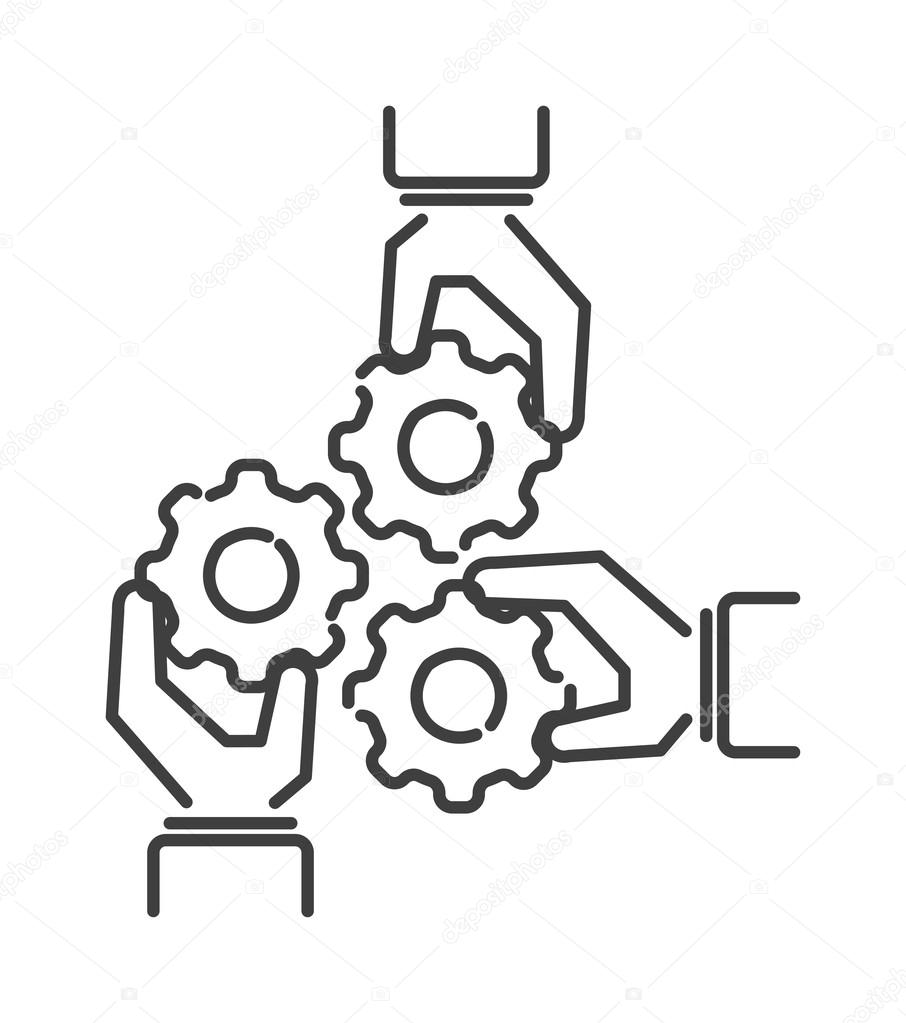 Trabajo en equipo gente de negocios icono creación de equipos concepto ...