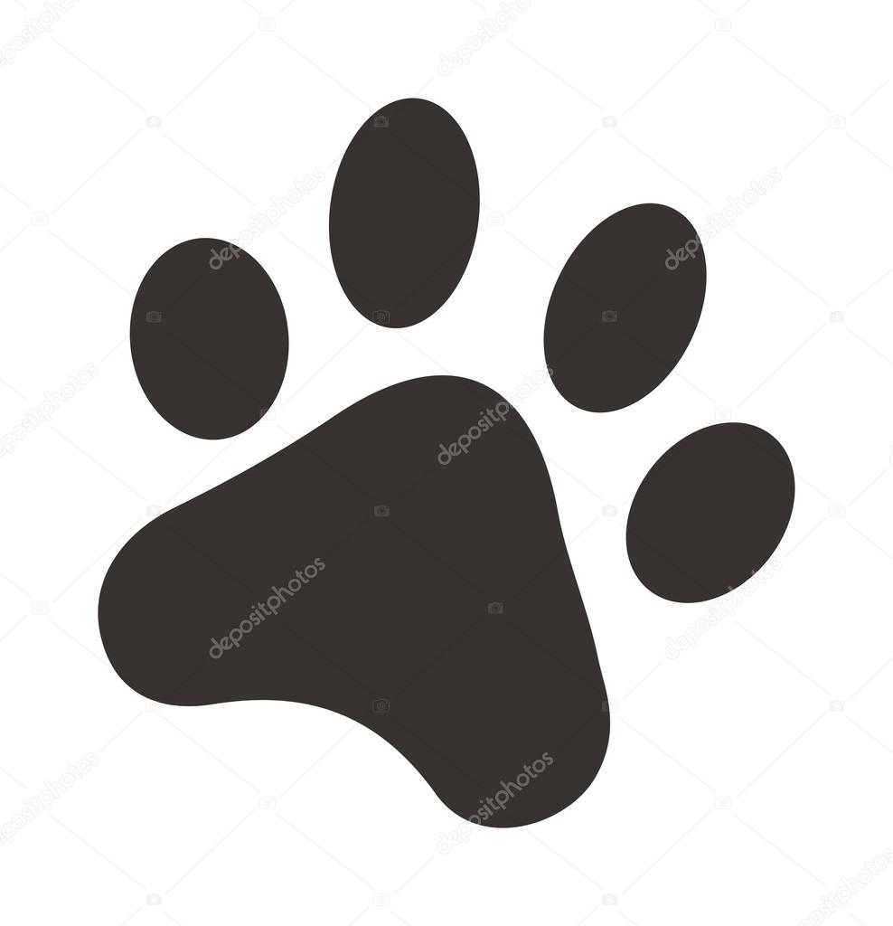 Black footprints of dogs foot silhouette vector illustration. Stock ...