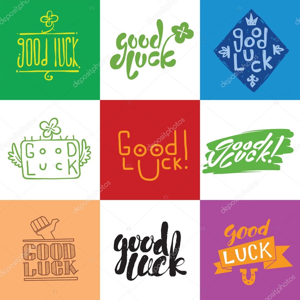 Good luck vector lettering set. Stock Vector Image by ©adekvat #109627188