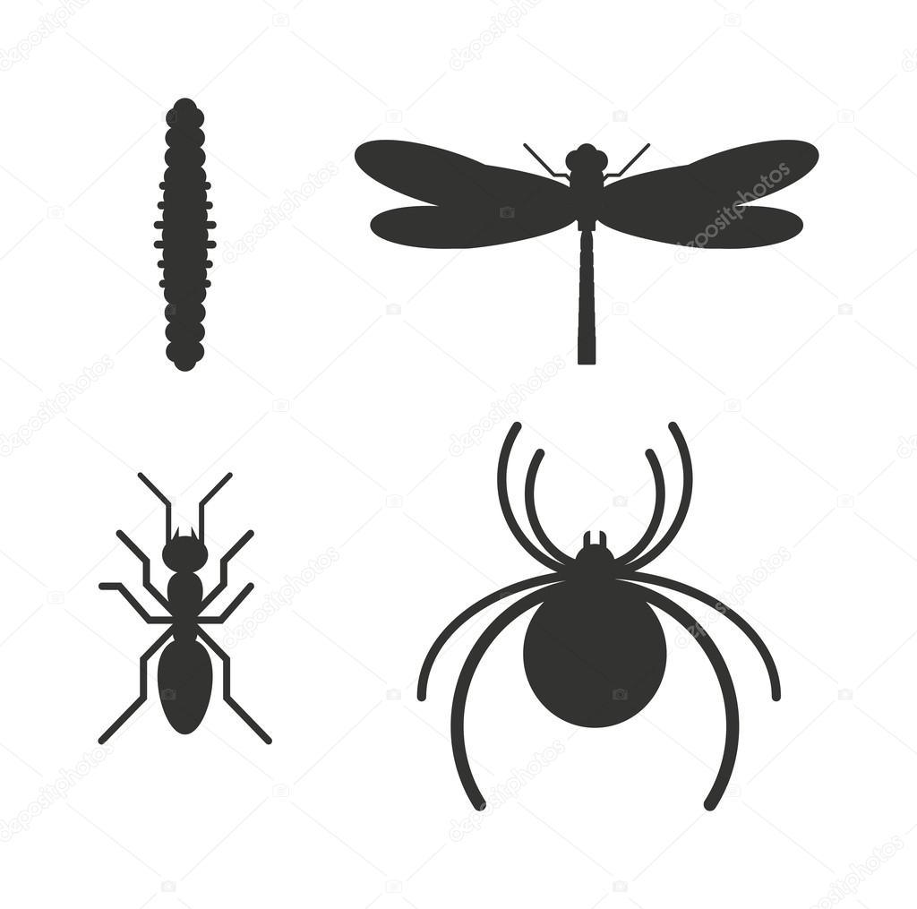 Insect icon black silhouette icons — Stock Vector © adekvat #113847510