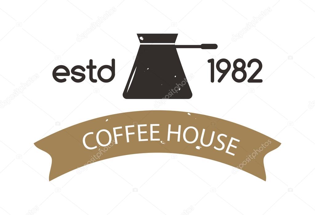 Cafetería signo café símbolo insignia vector . Vector de stock ...