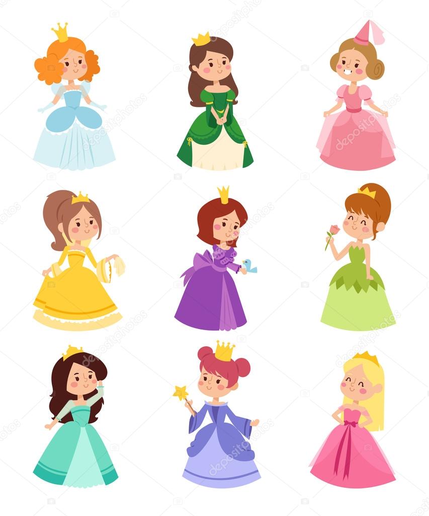 Princess vector set. — Stock Vector © adekvat #117299638