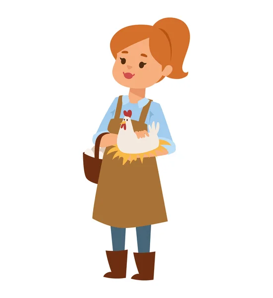 Woman holding chicken Vector Art Stock Images | Depositphotos
