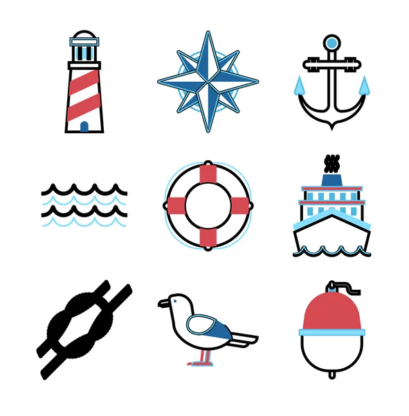 Marine sea icons vector set. ⬇ Vector Image by © adekvat | Vector Stock ...