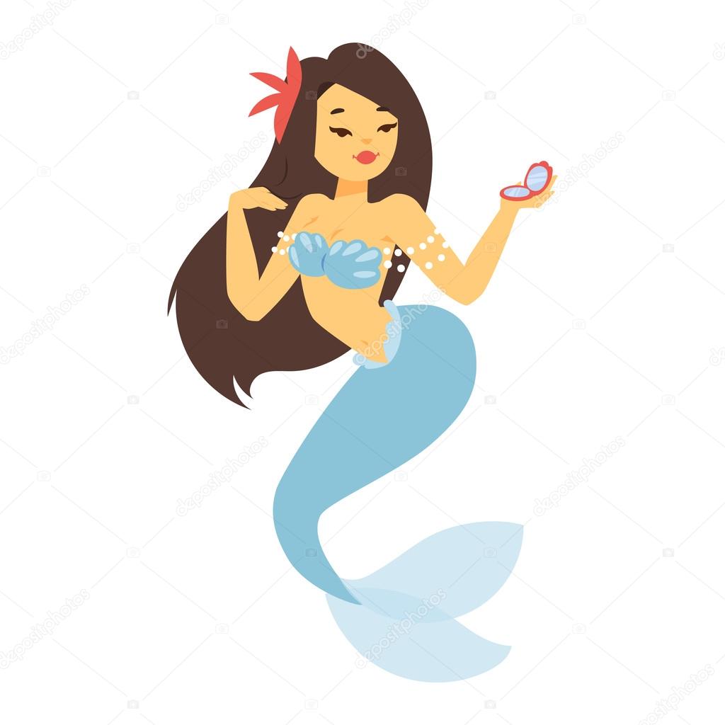 Mermaid nixie character vector Stock Vector Image by ©adekvat #120899132