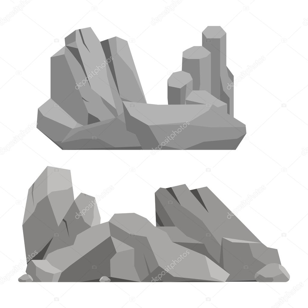 Rocks and stones vector illustration Stock Vector by ©adekvat 122452396