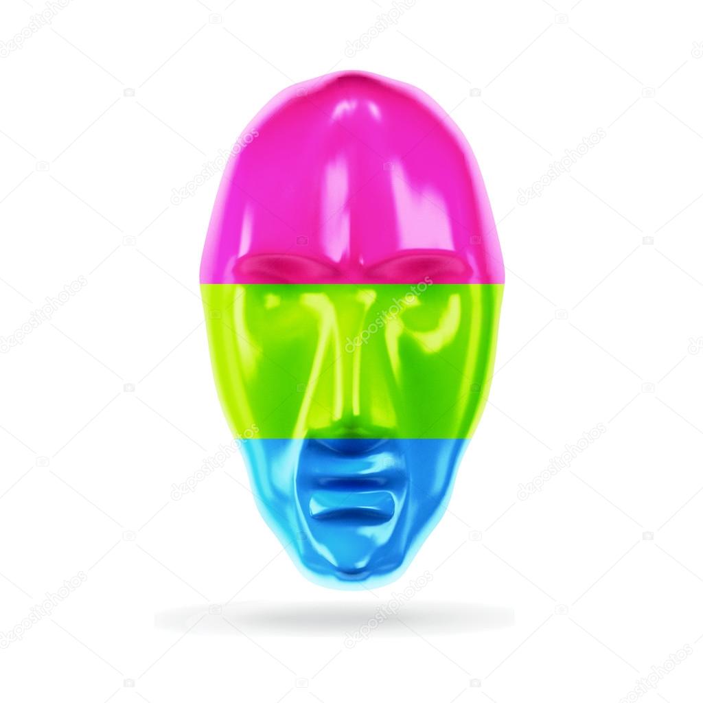 Abstract 3d colored head like face mask logo icon concept. Similar to ...