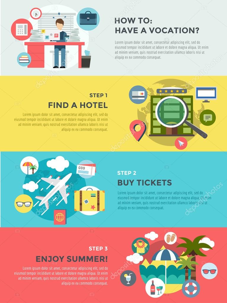Vocation summer travel infographic. Summer, holiday and sea. Vector ...