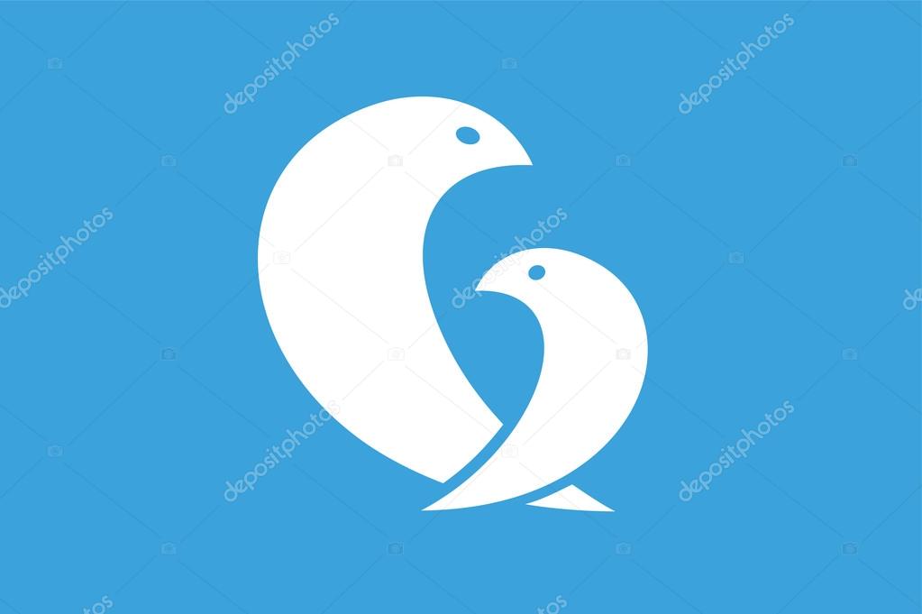 Two birds logo icon template. Mother and child concept Stock Vector ...