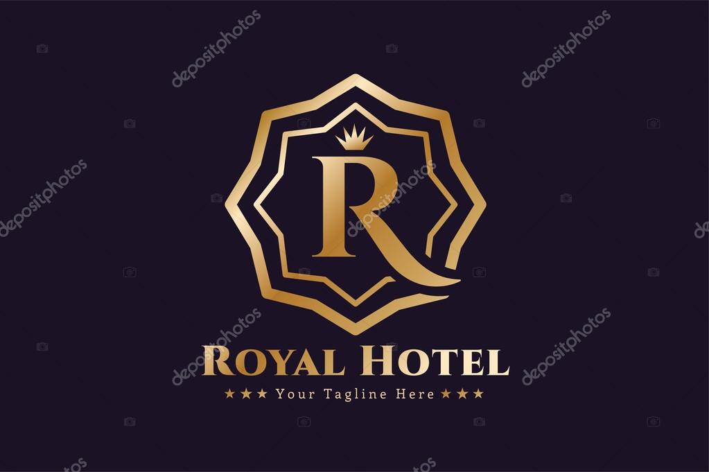 Royal logo vector plantilla hotel 2024