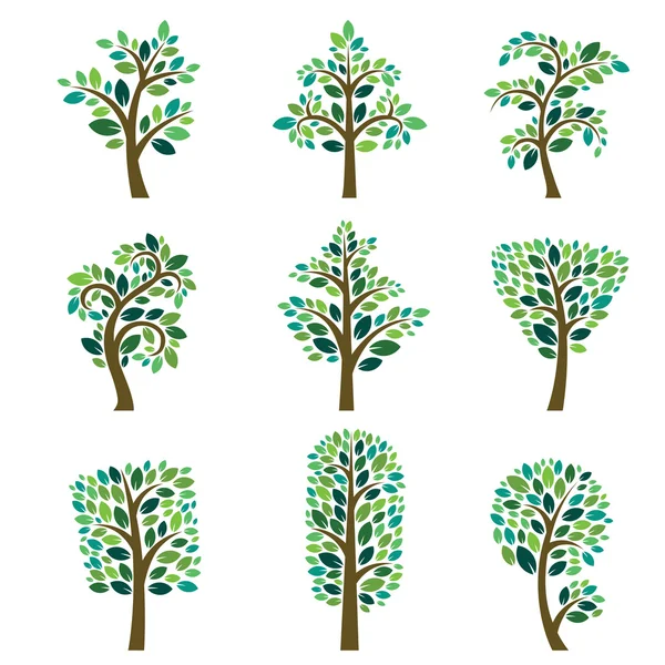 Stylized vector tree collection — Stock Vector © adekvat #92360426