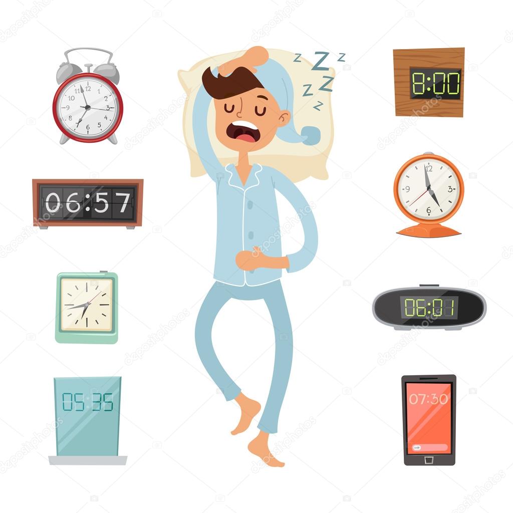 Alarm clock and sleeping man vector illustration Stock Vector Image by ... Alarm clock and sleeping man vector illustration Stock Vector Image by ...