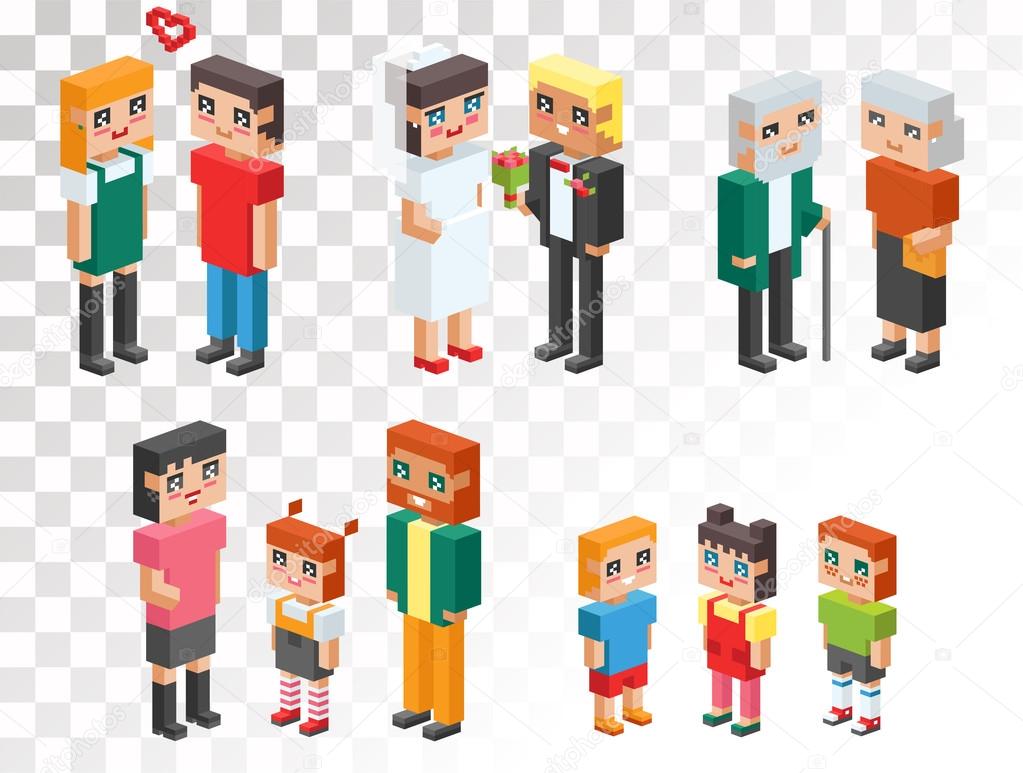 Isometric family couples love hearts Stock Vector Image by ©adekvat ...