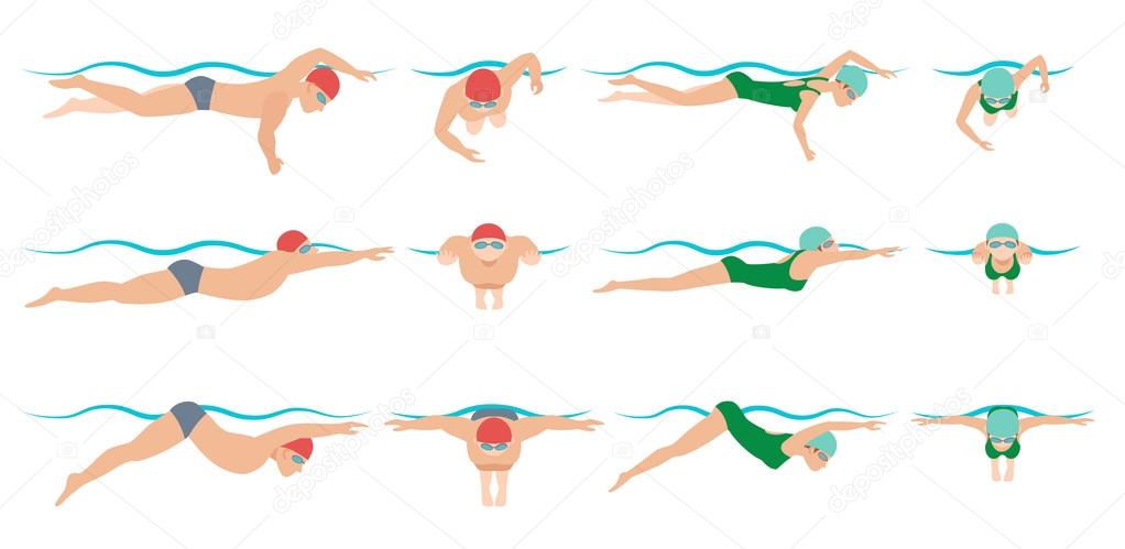 ilustración de la natación. Dibujo vector. 2023
