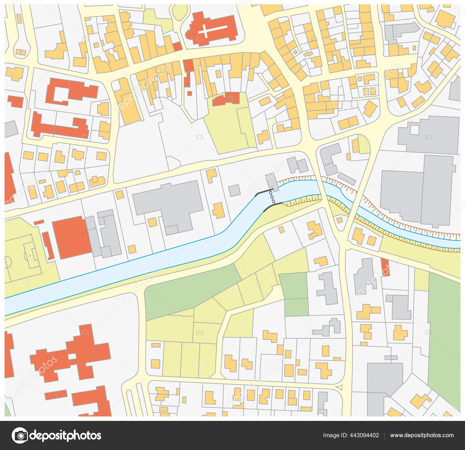 Mapa Catastral Imaginario Una Zona Con Edificios Calles Vector de stock ...
