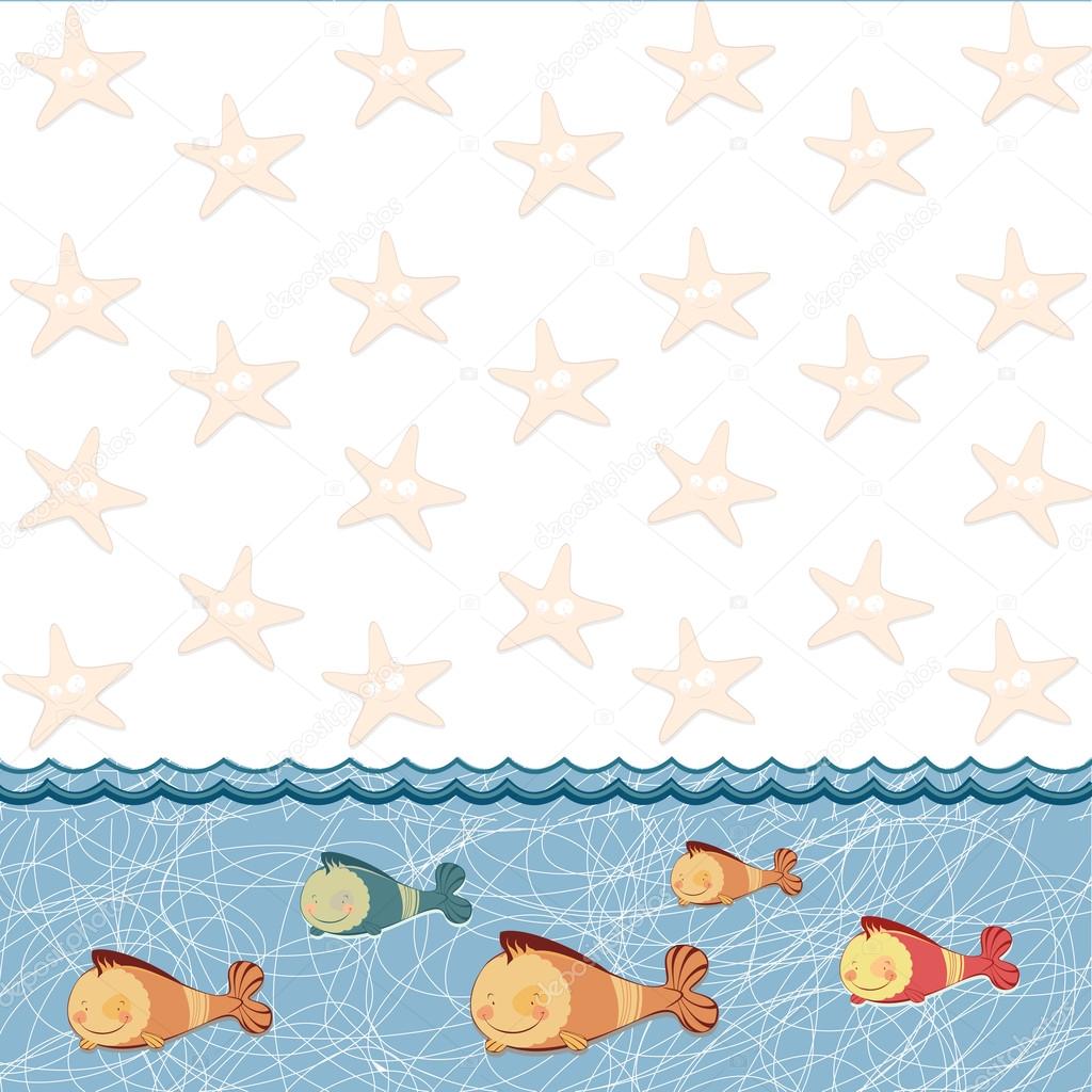 Children frame with funny fish — Stock Photo © Kreta37 #67402963