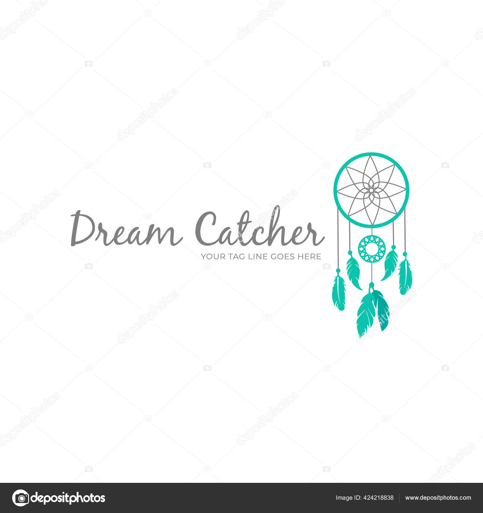 Plantilla Diseño Logotipo Atrapasueños Vector de stock por ©iamcenk 424218838