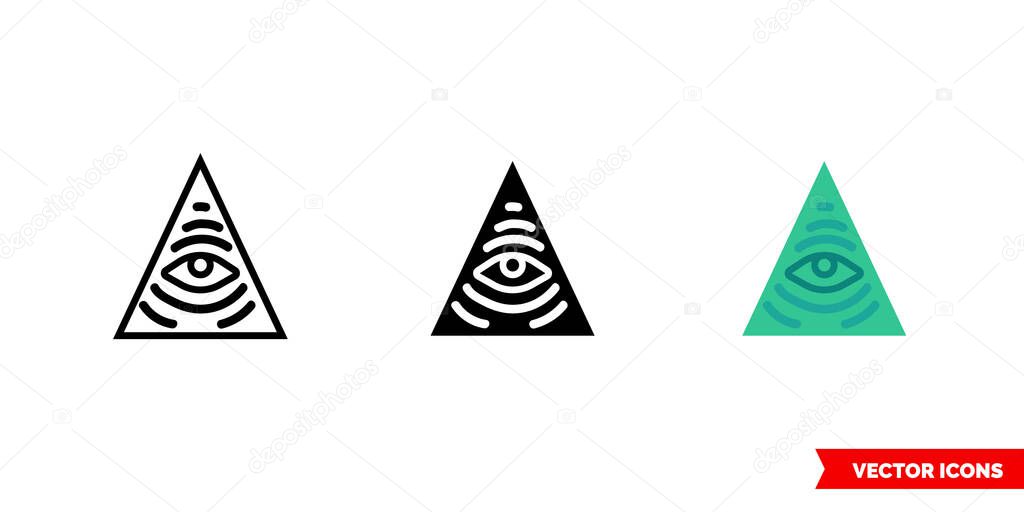 Icono Illuminati de 3 tipos. Signo vectorial aislado símbolo. 2023