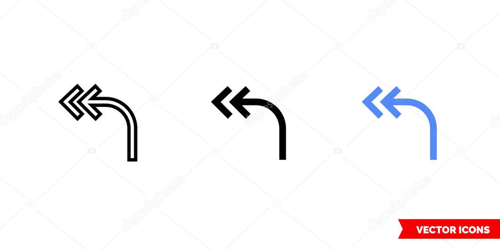 Responder a todos los icono de flecha de 3 tipos. Signo vectorial aislado símbolo. 2022