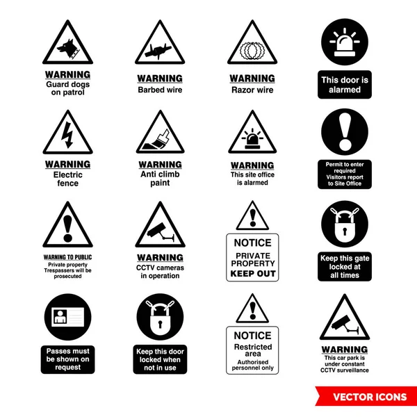 Safety warning signs imágenes de stock de arte vectorial | Depositphotos