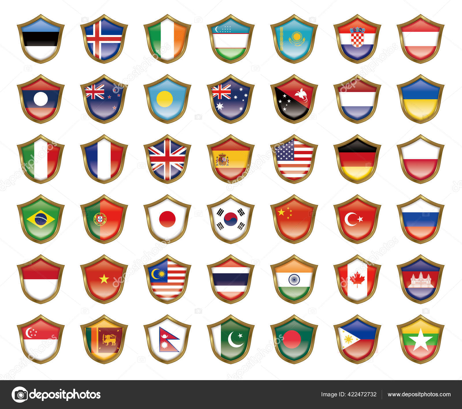 National Flag Icon Collection — Stock Photo © YukoMinezaki #422472732