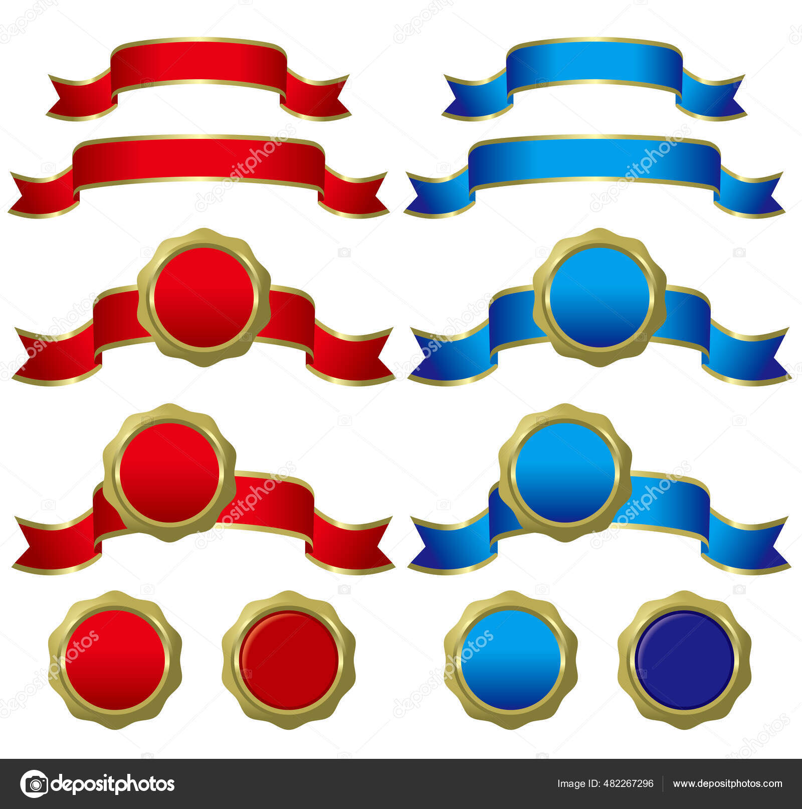 Badges Ribbons Icon Set — Stock Photo © YukoMinezaki #482267296