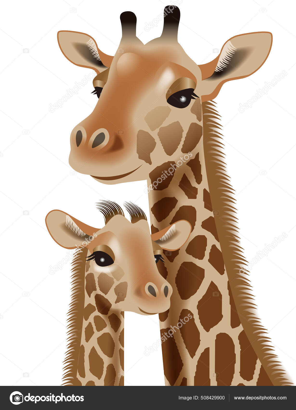 Giraffe Parent Child Illustration Stock Illustration by ©YukoMinezaki ...