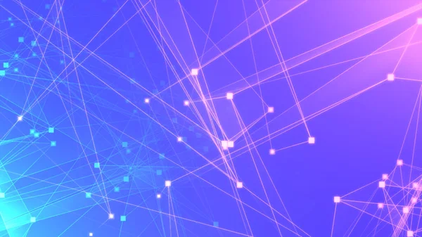 Abstract purple violet polygon tech network with connect technology ...