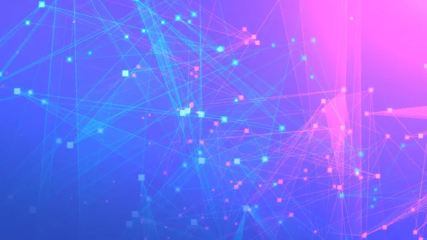 Abstract purple blue polygon tech network with connect technology ...