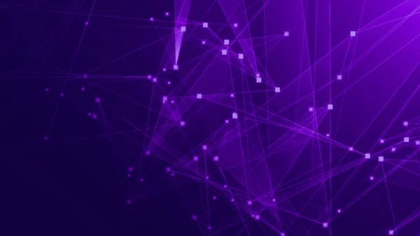Abstract purple violet polygonal tech network with connect technology ...