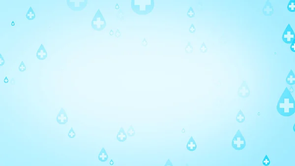 Medical health cross white on blue sanitizer drop pattern background ...