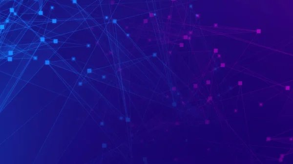 Abstract purple violet and blue polygon tech network with connect ...