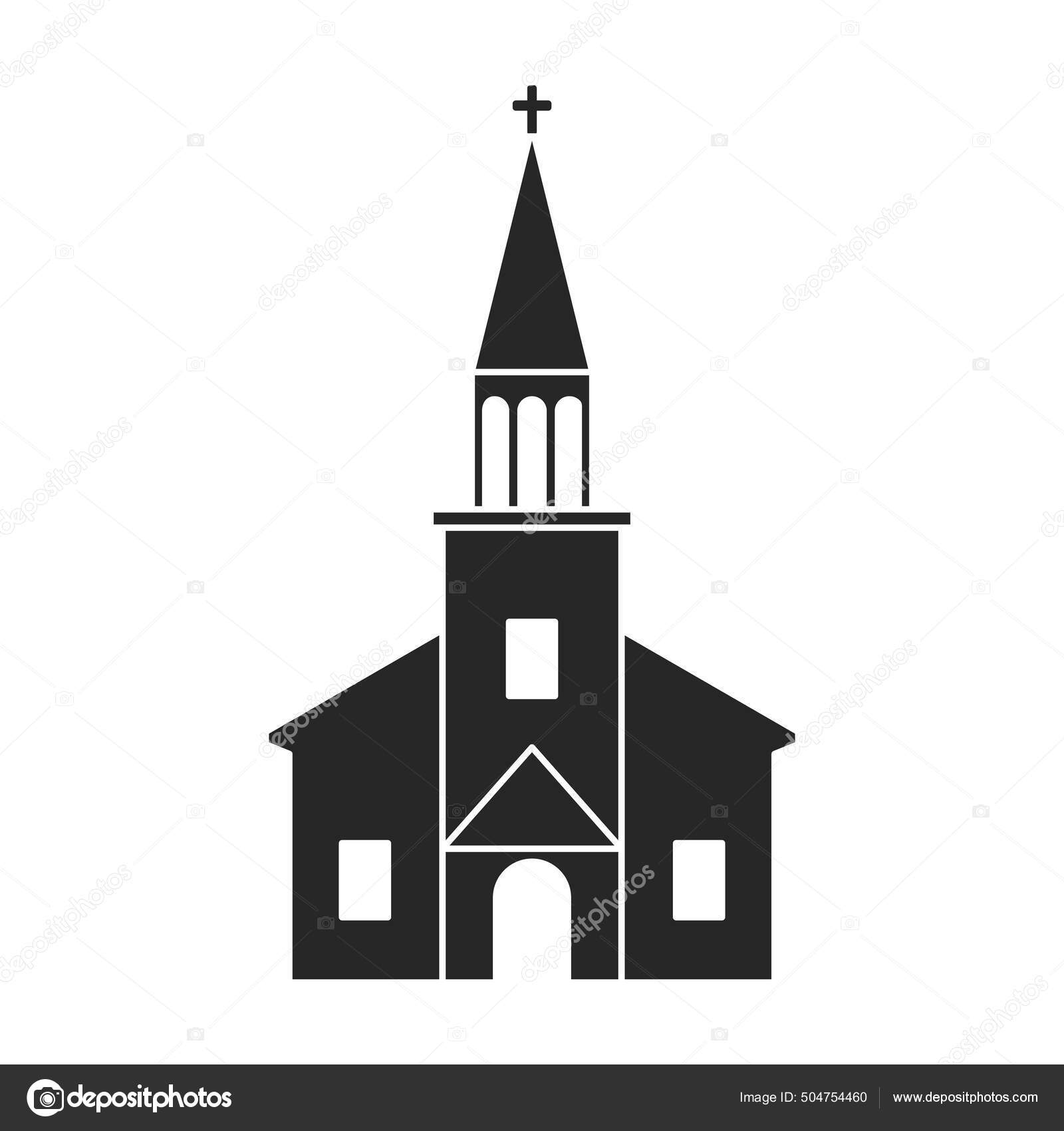 Church vector icon.Black vector icon isolated on white background ...