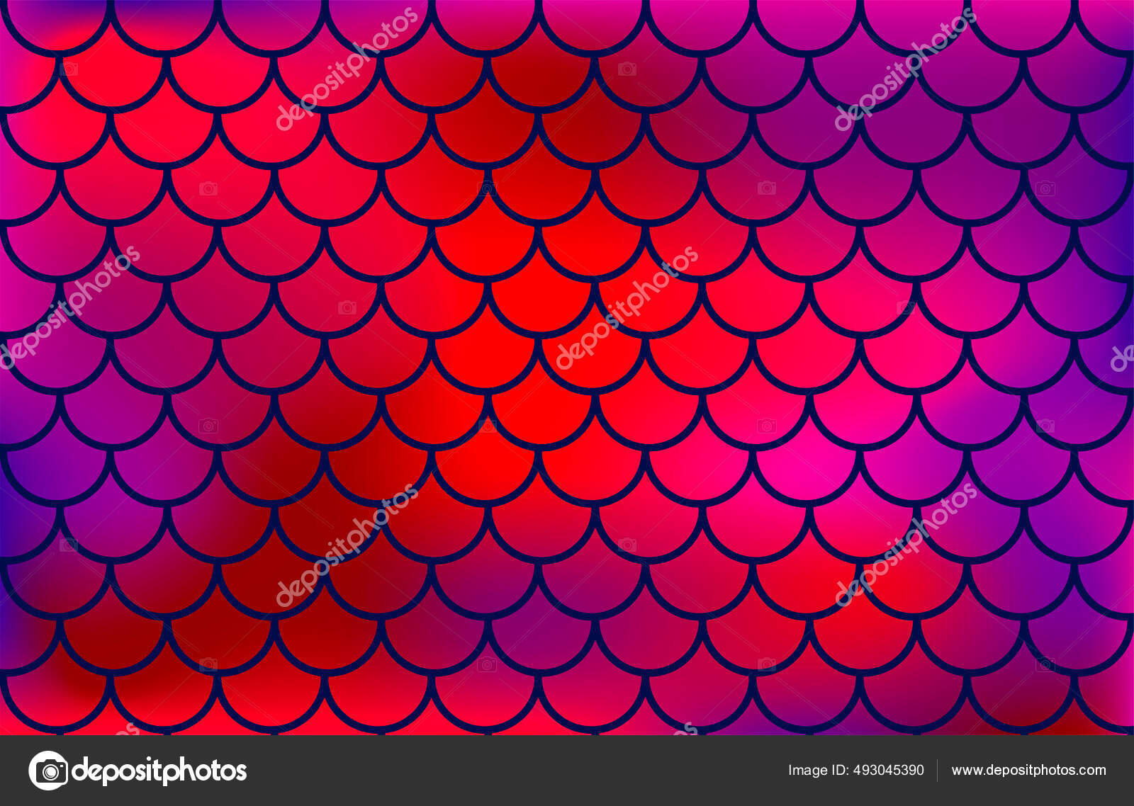 Gradient Red Blue Mermaid Scales Fish Scales Underwater Sea Pattern ...