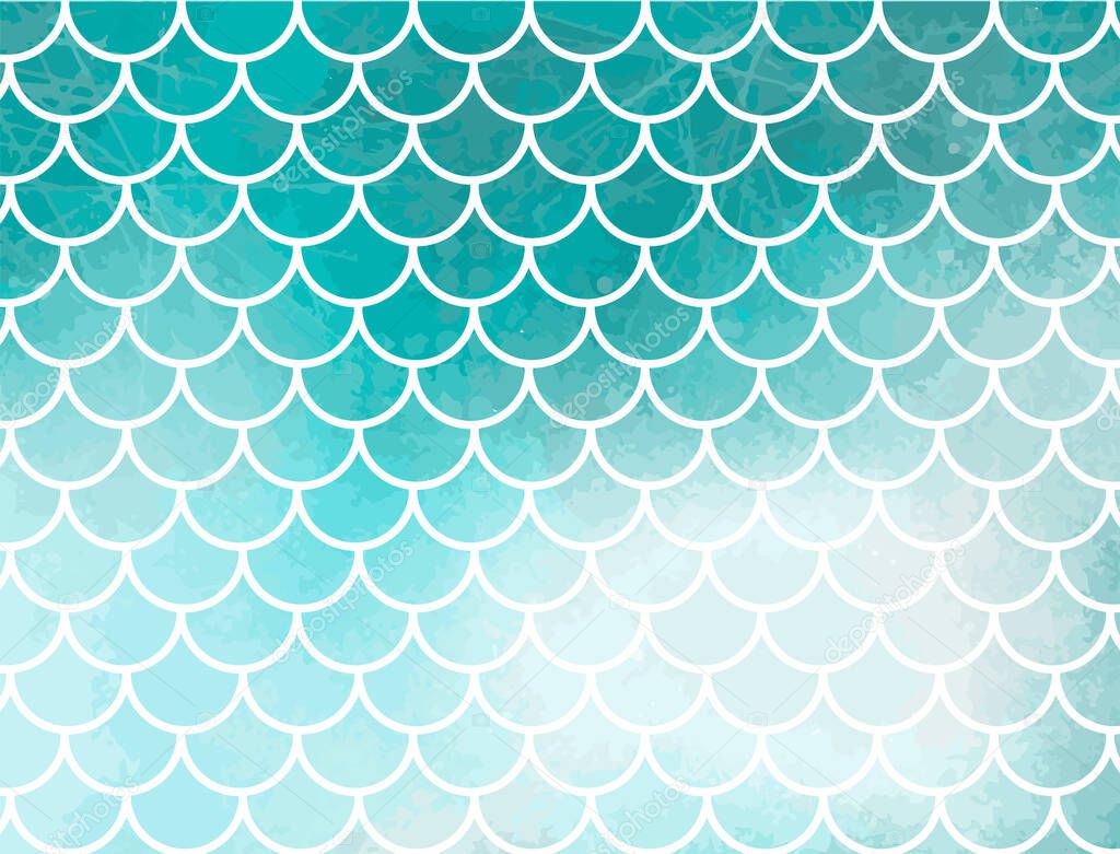 Escalas de sirena turquesa. Escamas de pescado. Patrón marino submarino ...
