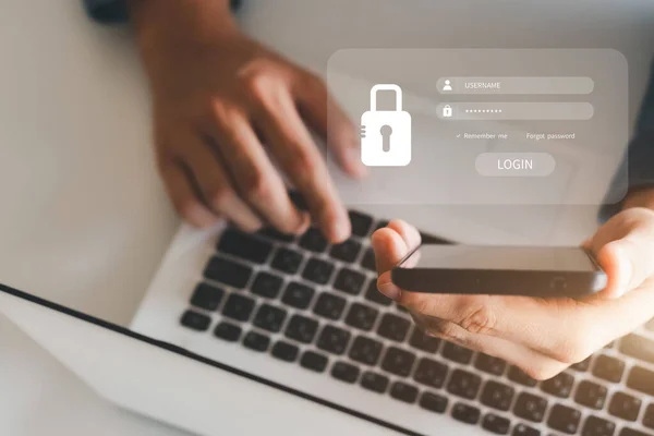 Concept of cyber security, information security and encryption, secure ...