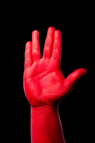 Red hand making gesture Stock Photo by ©chika_milan 110244080