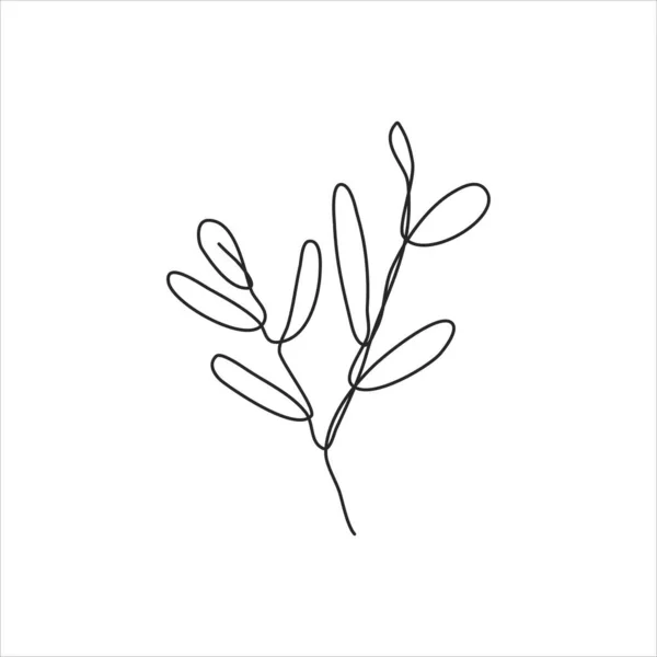 One Line Drawing Leaves Mini Fruit Continuous Line Art Stock Vector ...