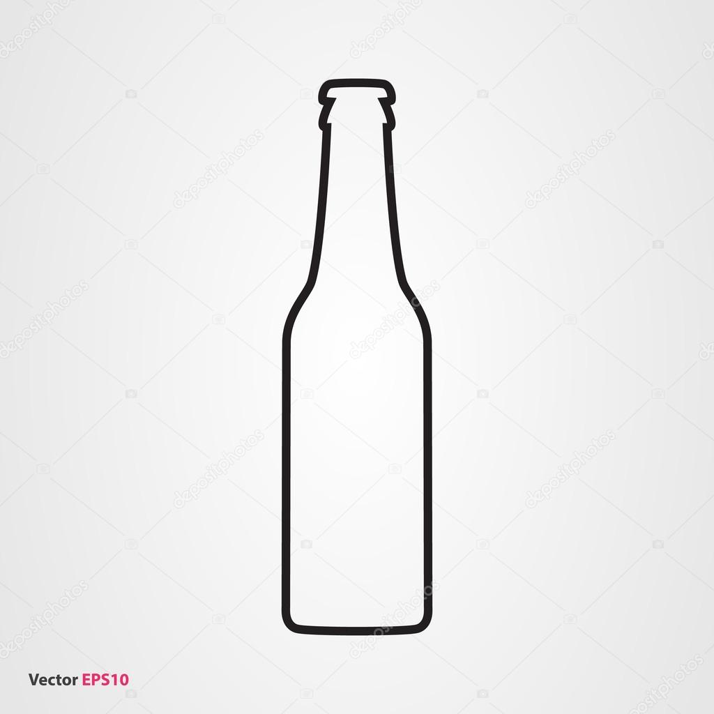 Vector De Botella De Cerveza Beer Bottle Icon Thin Line Web: