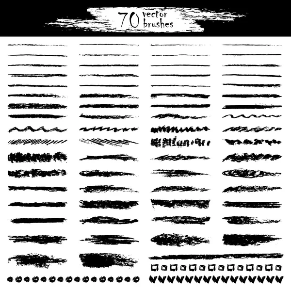 36 vector art brushes. Hand drawn ink brushes with rough edges, for ...