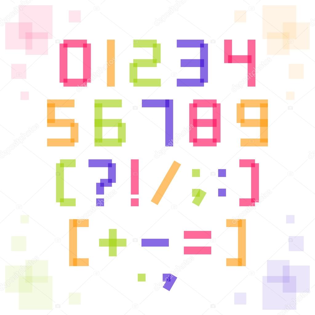 Números abstractos vectoriales y signos de puntuación Vector de stock ...