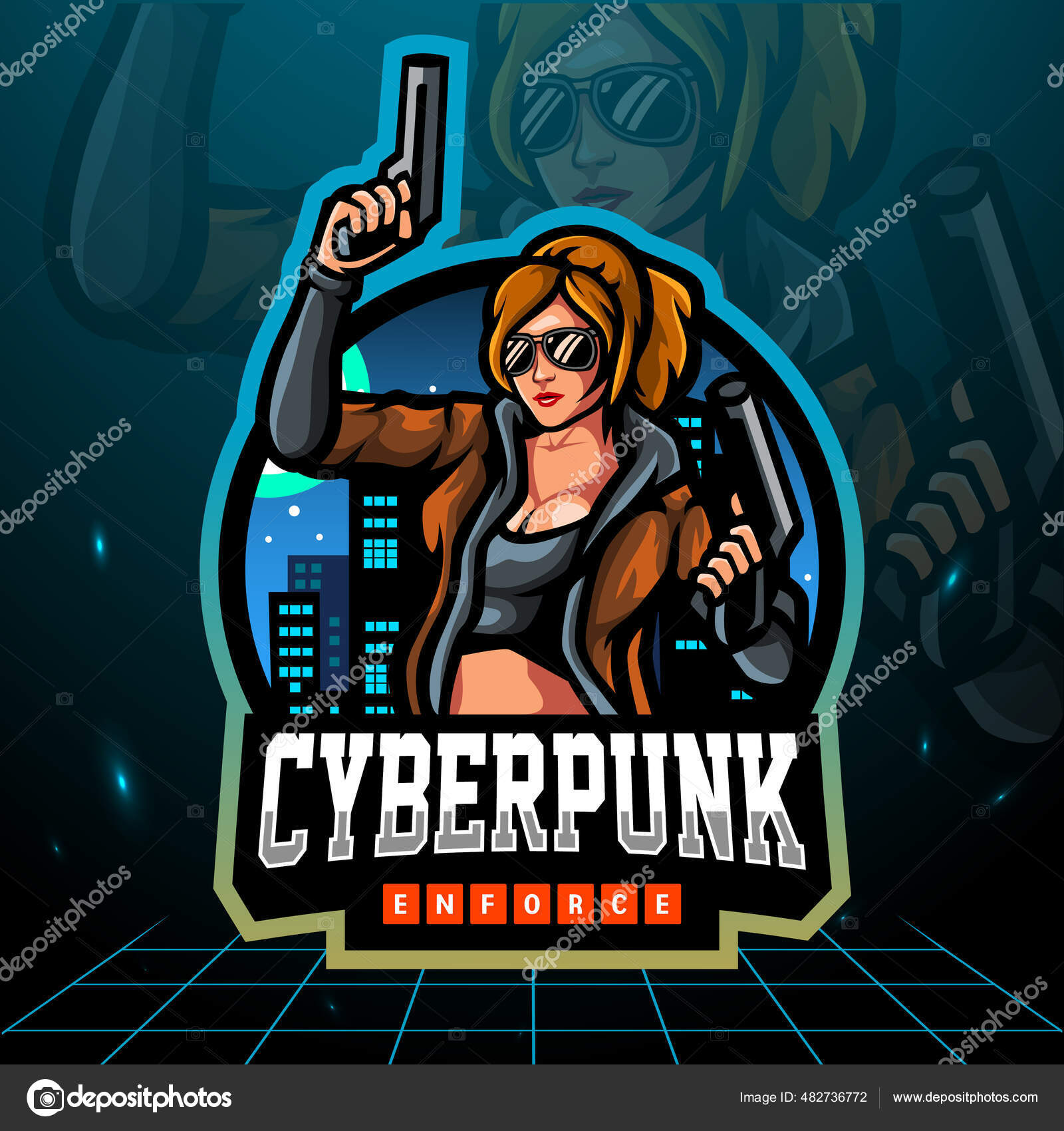 Image vectorielle Mascotte Cyberpunk Design Logo Esport par ©REYYARTS ...