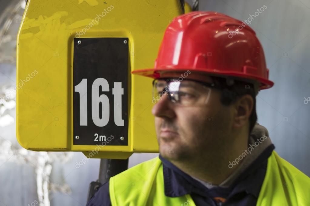 Operator and hook of construction crane. Enlarged. — Stock Photo ...